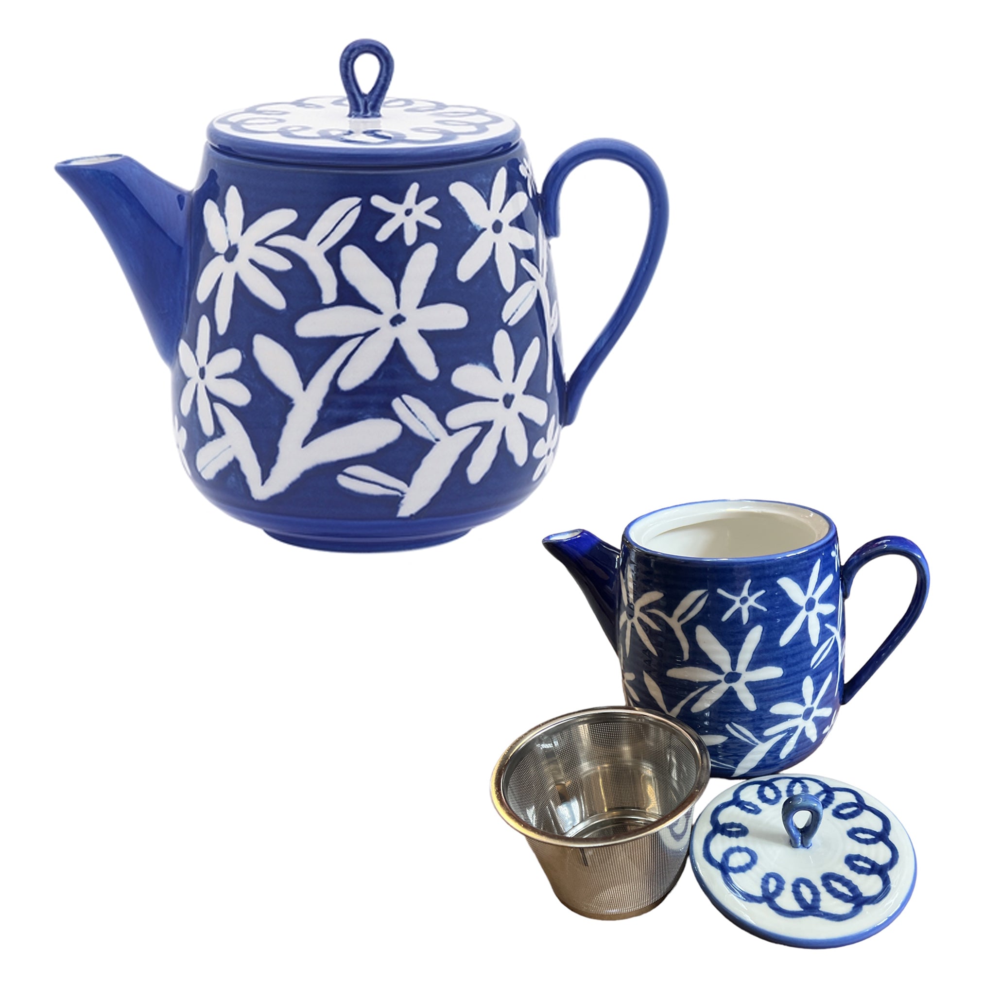 Lucille Blue + White Mediterranean Tea-ware – T BAR TEA