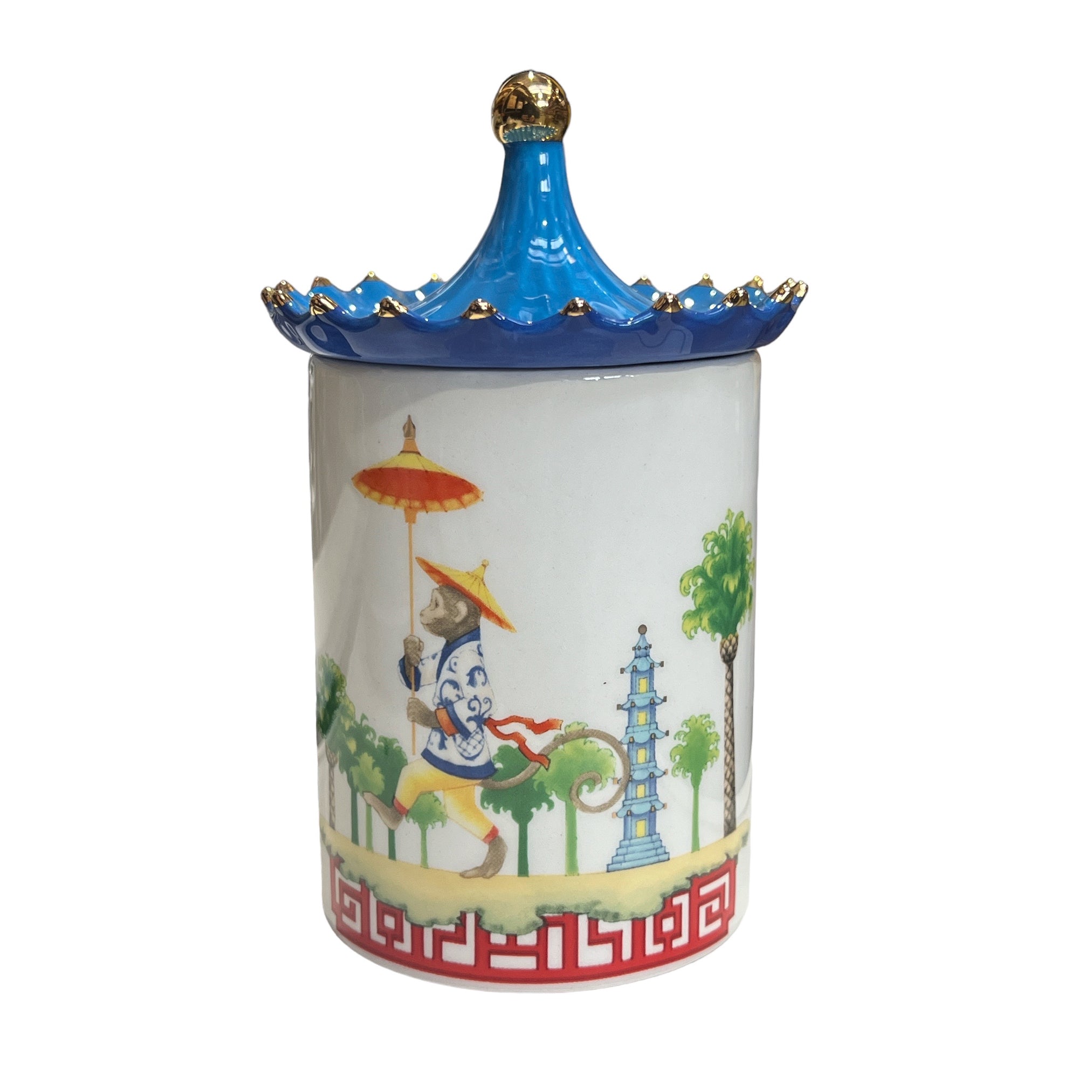 Ornate Chinese Tea Cup with Lid - Proud Monkey design – T BAR TEA