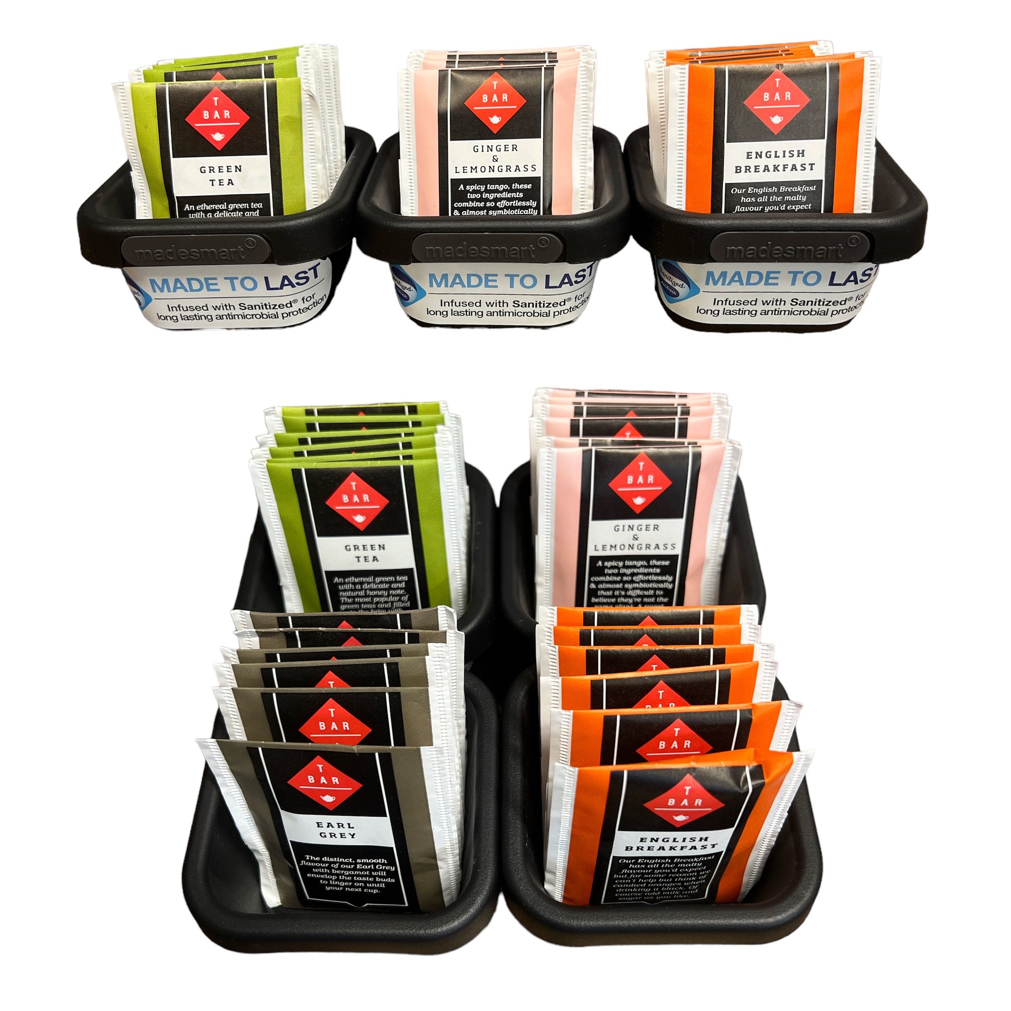 Square Interlocking Tea Bag Indivedual Tidy Bins – T BAR TEA